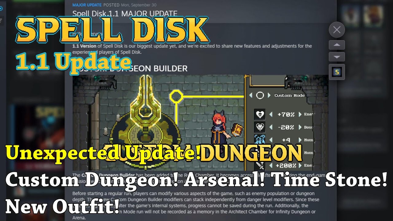Spell Disk 1.1 Unexpected Update! Custom Dungeon! Arsenal! Time Stone ...