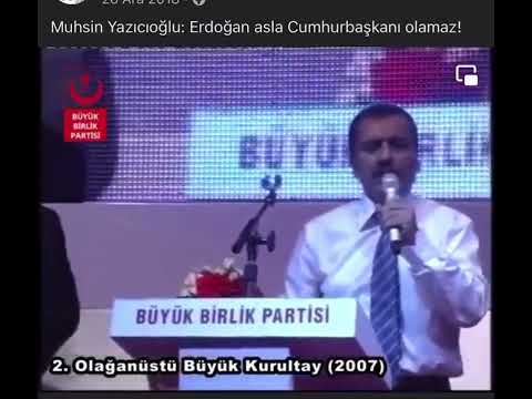 Şehit Başkan Muhsin Yazıcıoğlu:Bop eşbaşkanı R.Tayyip Erdoğan Cumhurbaşkanı olamaz!!!