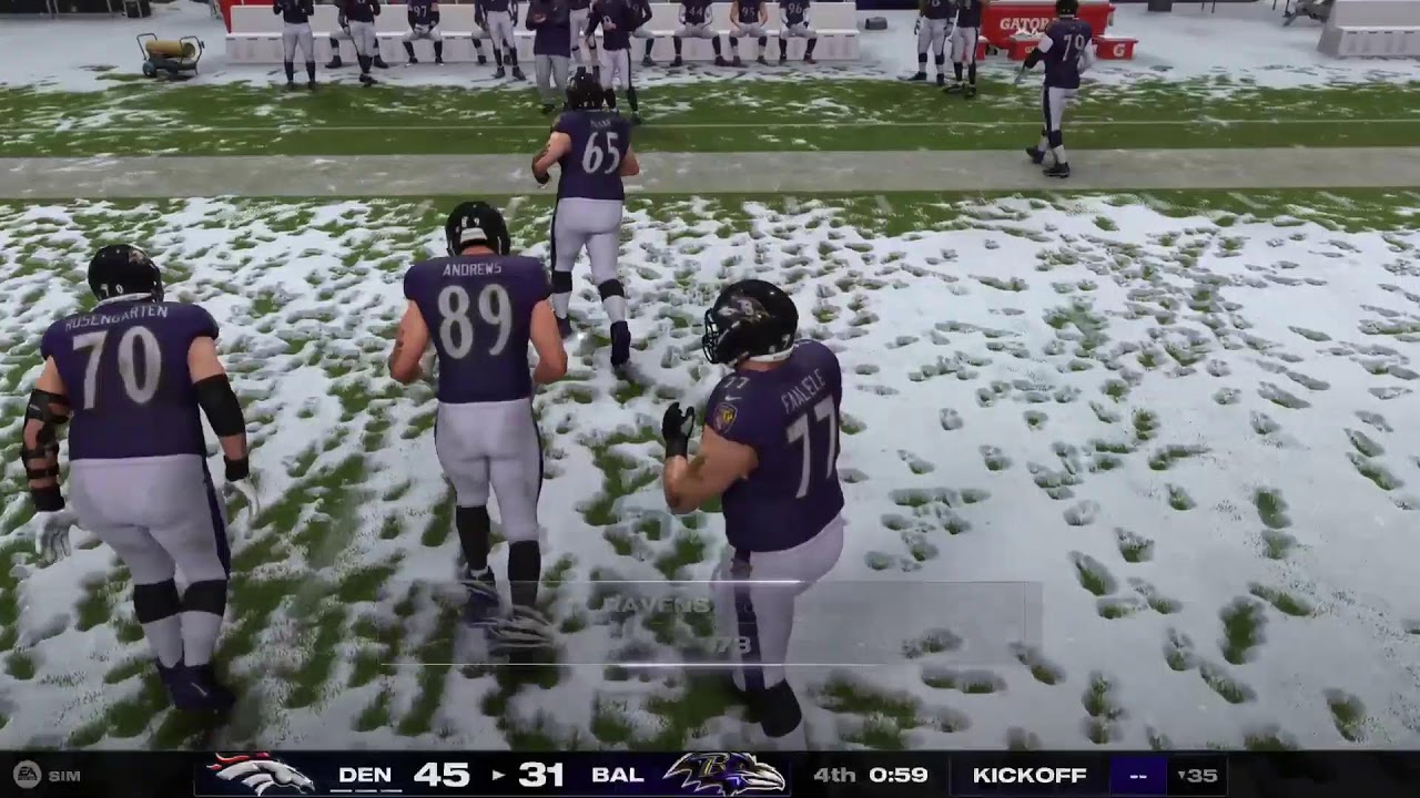 Madden 25 R4 G1 of 2 Playoffs Final 4, Broncos vs Ravens 032625wed ...