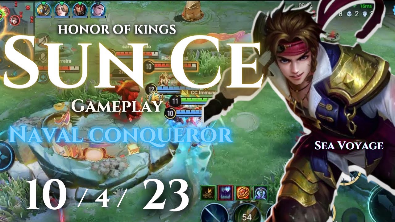 Honor of Kings Sun Ce Brutal Gameplay I Road to Grandmaster I Naval Conqueror Aggressive Style ...