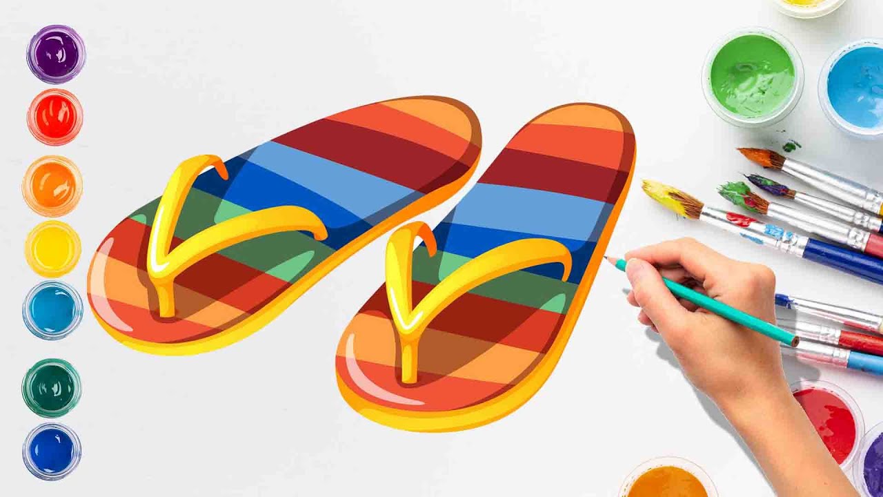 How to easy draw slipper - YouTube