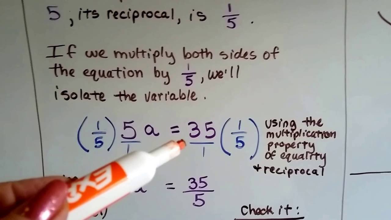 Algebra I 3 2a The Multiplication Property Of Equality YouTube Algebra I 3 2a The Multiplication Property Of Equality YouTube