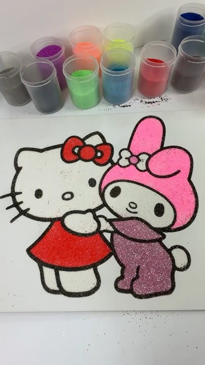 How to draw Hello Kitty and My Melody from kids - YouTube