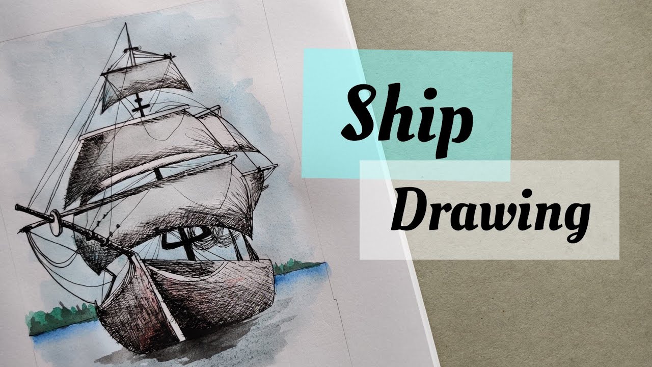 Ship Drawing | How to draw a ship | easy ship drawing - YouTube