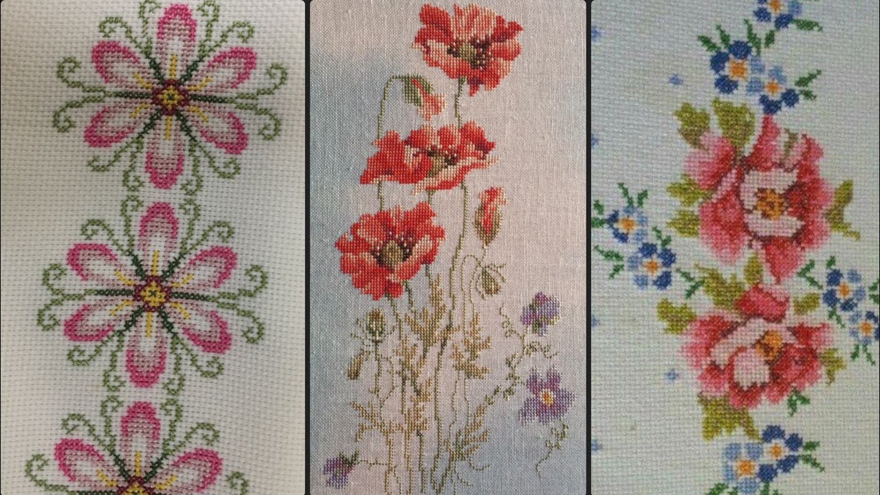 most attractive designer beautiful Cross stitch hand embroidery ...