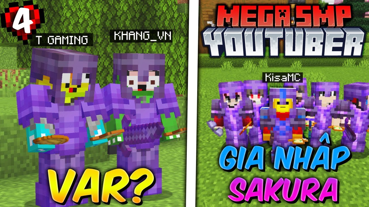 MINECRAFT MEGA SMP TẬP 4 | Var Căng Và Gia Nhập SAKURA KINGDOM !! - YouTube