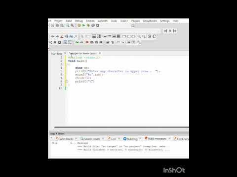 Program to convert upper case to lower case character llC/C++ basic ...