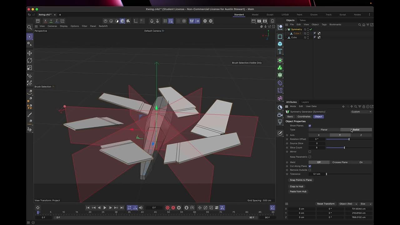 C4D 2024 Tutorial 4: Polygon Modeling Part 4: Wings - YouTube