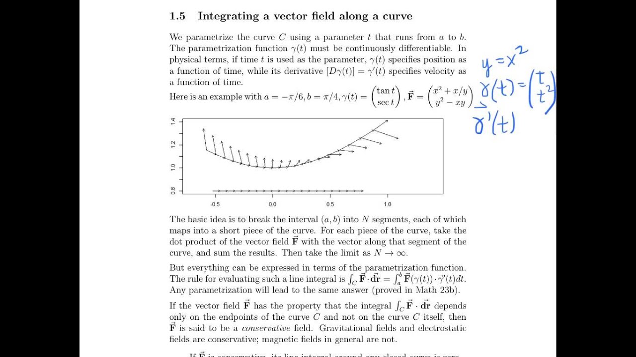 Math 23a. Week 13, Video 3: Integrating a Vector Field Along a Curve ...