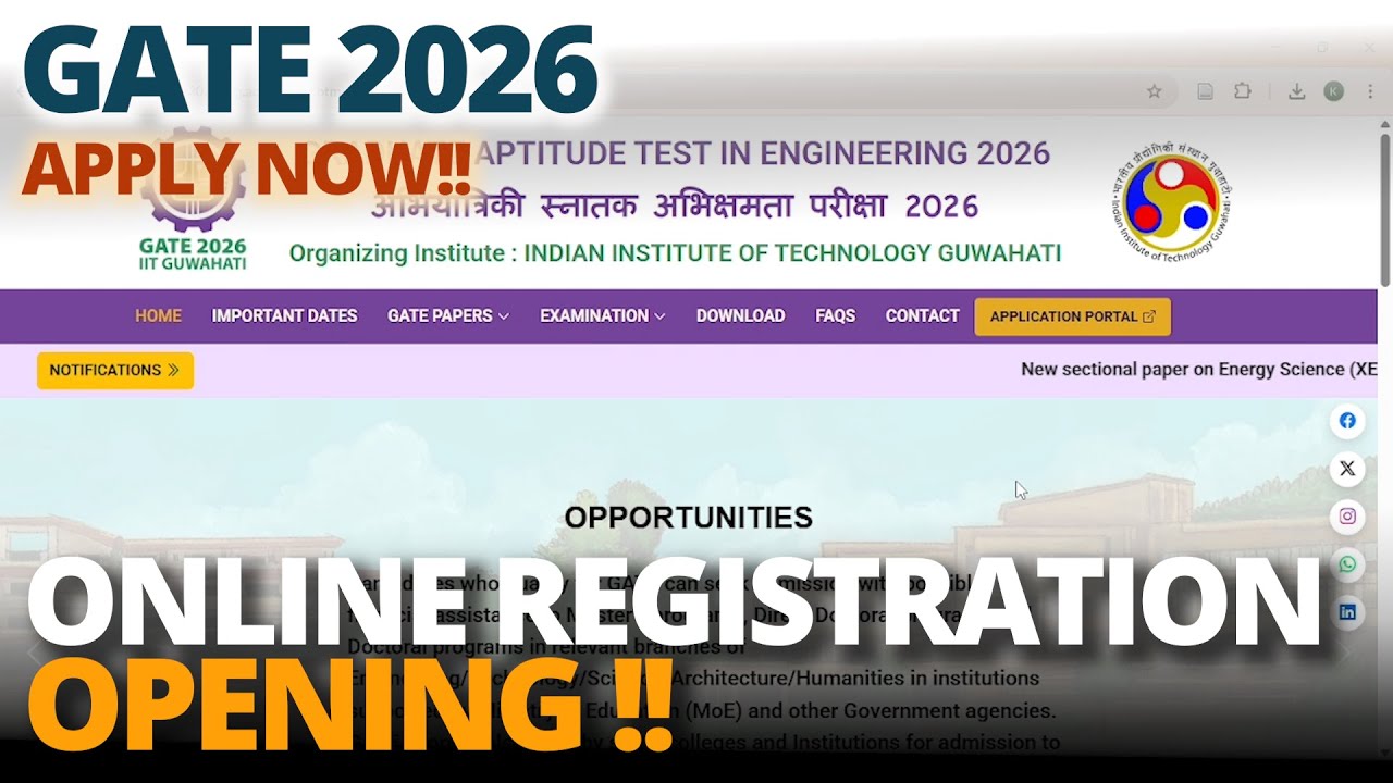 GATE 2026 Online Registration | How to Apply Step by Step | GATE 2026 ...