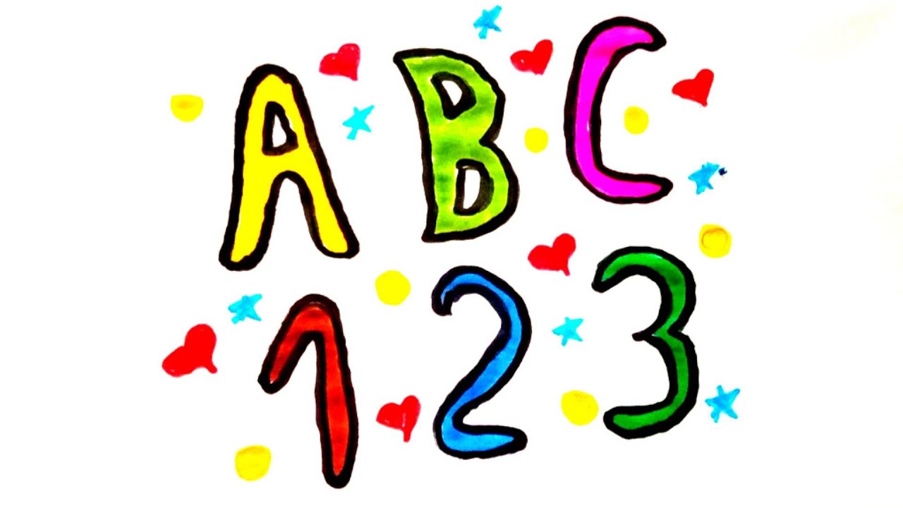 ABC-123 Picture Drawing, Painting and Coloring for kids//Toddlers.Draw ...