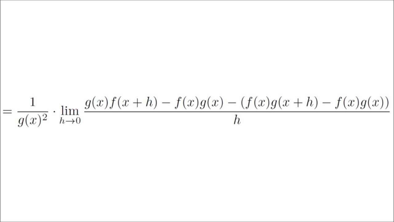 Proof of the Quotient Rule - YouTube