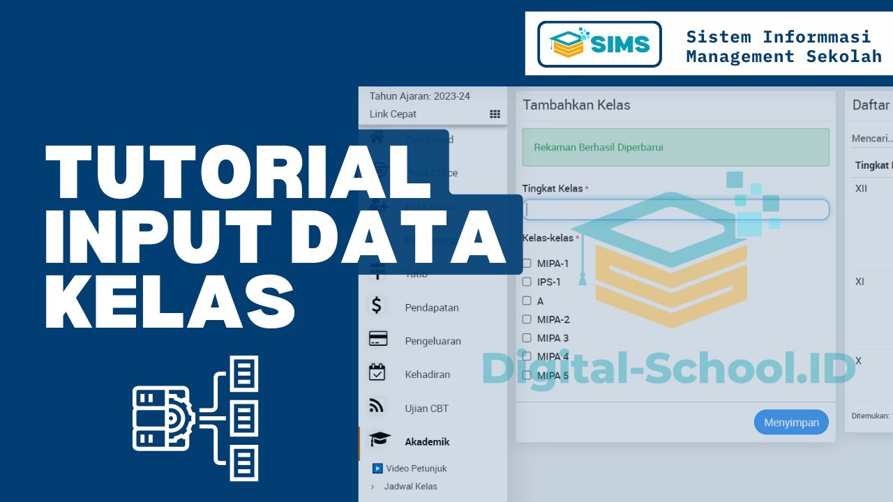 Tutorial input data kelas - SIMS Digital-school.ID - YouTube