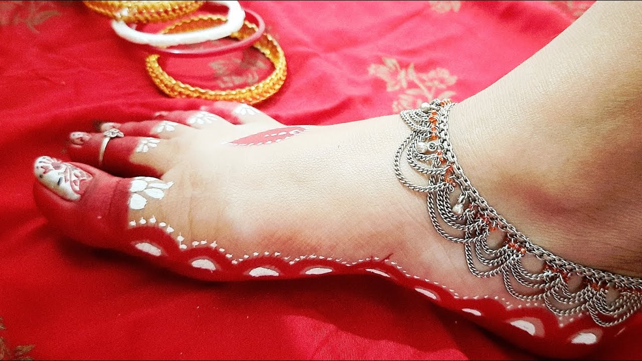 Special Alta Design | Alta Design Specially For New Bride | Bengali ...