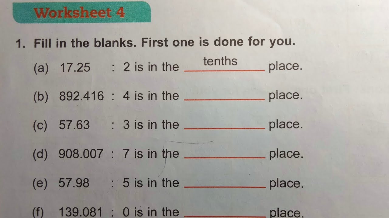 Class 5 unit 5 worksheet 4 dav public school ।। DAV Class 5 unit 5 ...