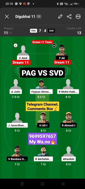 pag vs svd dream 11 prediction/pag vs svd dream 11 team,pag vs svd dream 11,pag vs svd pitch ...