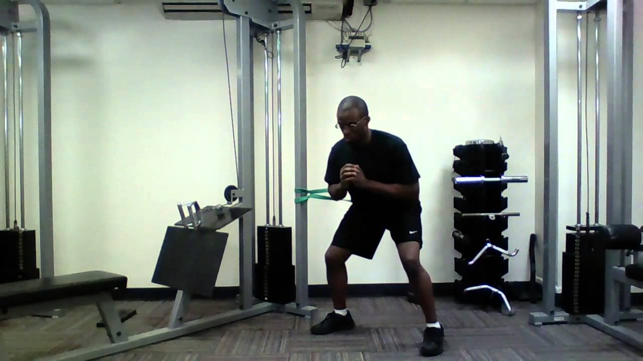 Resisted Lateral Shuffle w Band - YouTube