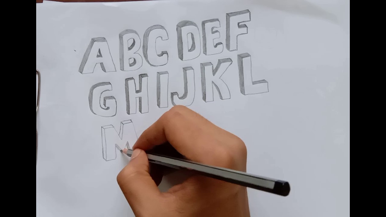 Shadow alphabet A-Z step by step easy way. ||| see the video.... - YouTube