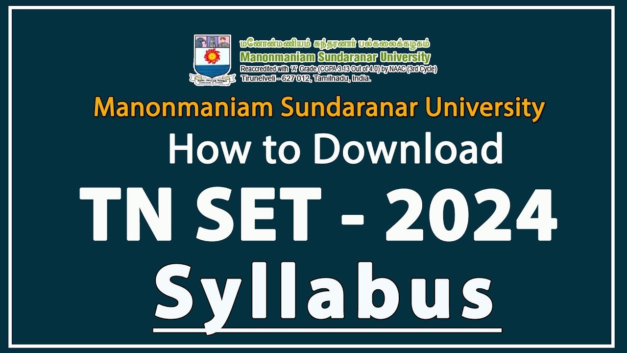 TN SET 2024 Official Syllabus | How to download | Eligibility | Subject ...