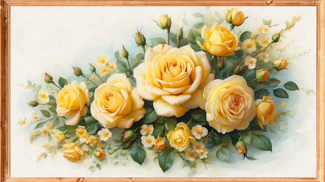 Yellow Rose | Flower Art Screensaver | Frame TV Art | Floral TV ...