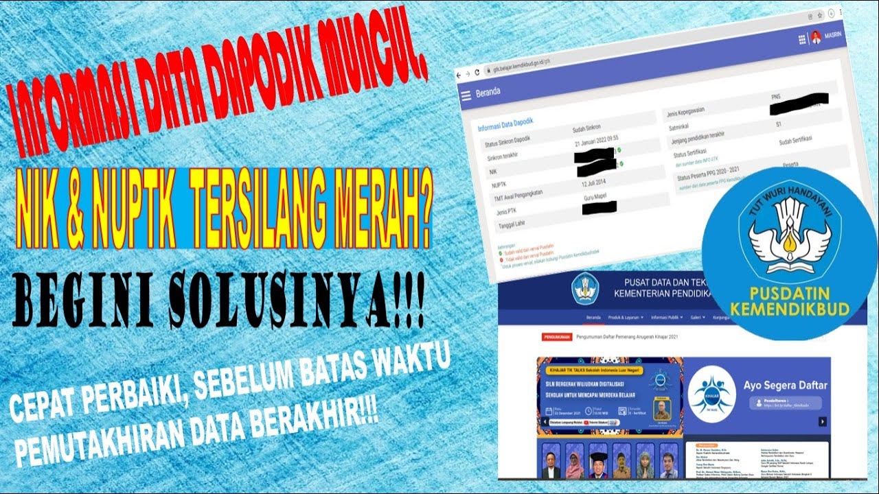 Data NIK & NUPTK Tidak Valid di SIMPKB, Ini yang Harus dilakukan!# ...