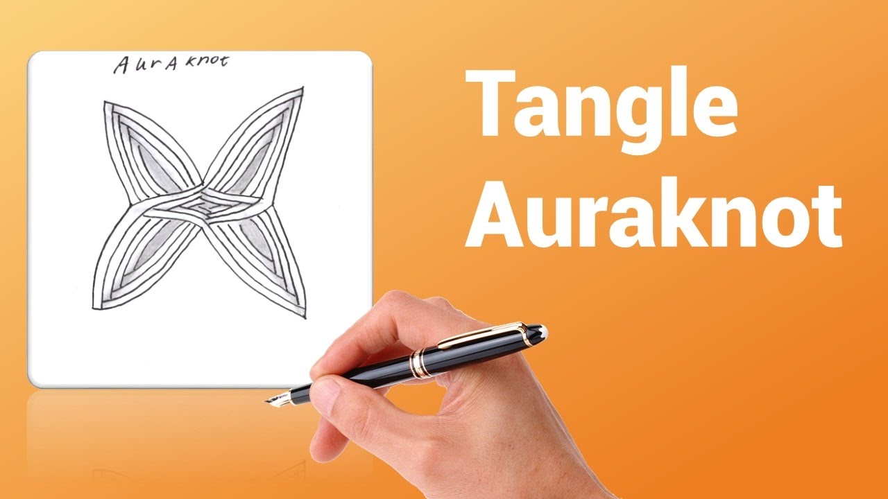 How to draw tangle Auraknot - YouTube