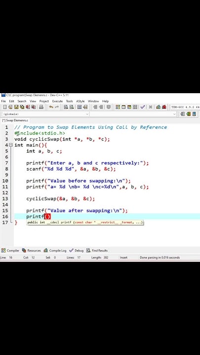 Swapping In C Programming Programming Shorts Coding Clanguage