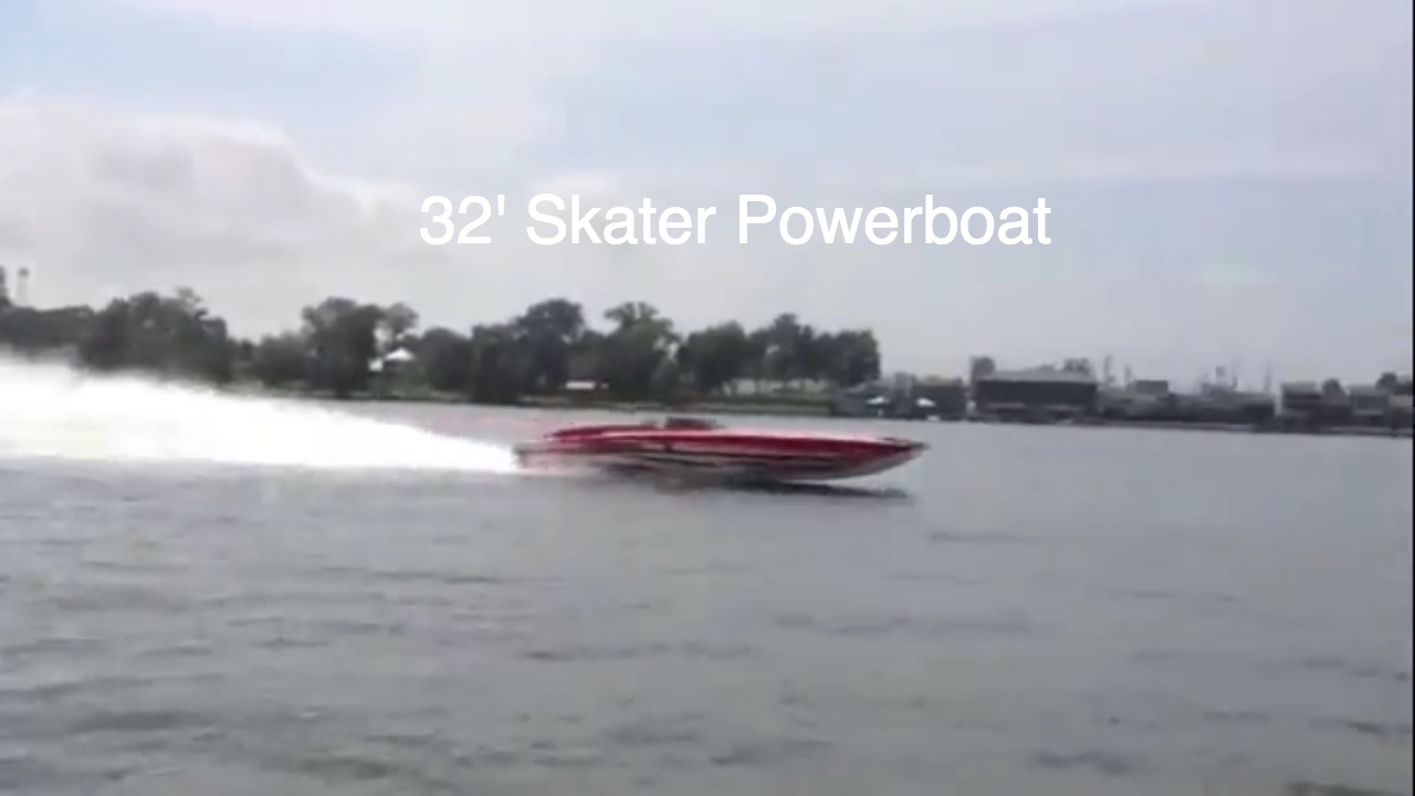 32 foot skater powerboat - Fast - Test N Tune - YouTube