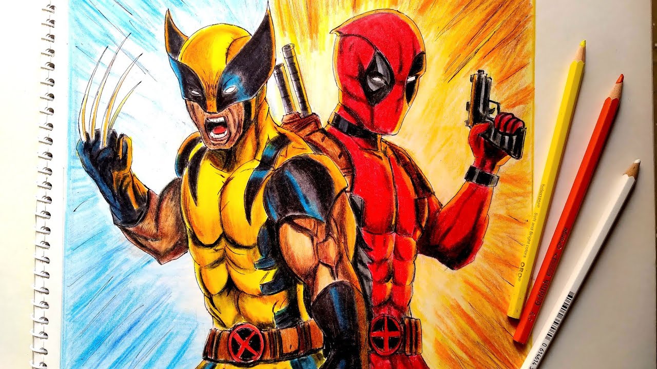 how to draw Deadpool & Wolverine | step-by-step | marvel | draw and colouring #easydrawing - YouTube