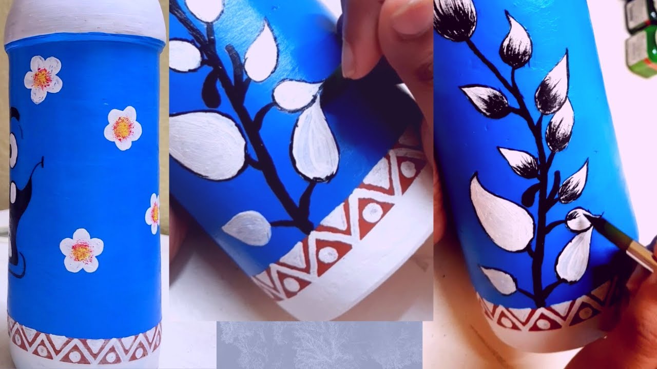 An Ordinary Clay Bottle Transform Into Extraordinary Piece Of Art💙 #art ...