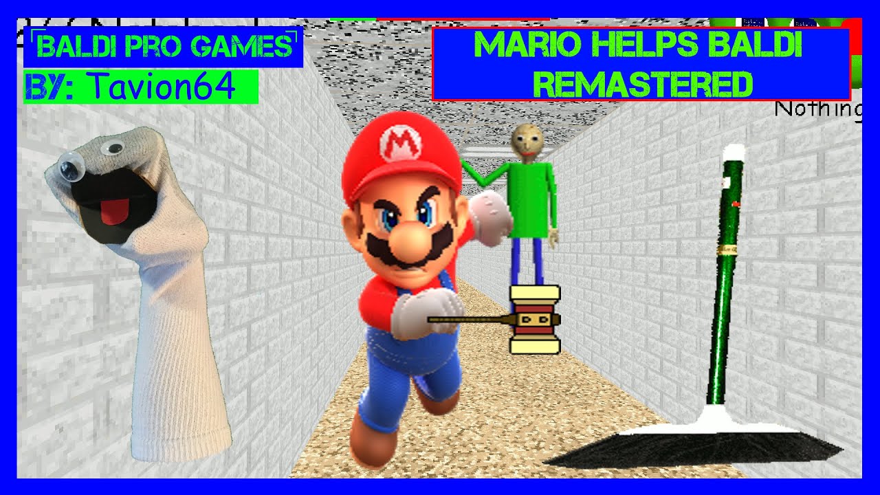 MARIO HELPS BALDI REMASTERED - Baldi's Basics Mod - YouTube