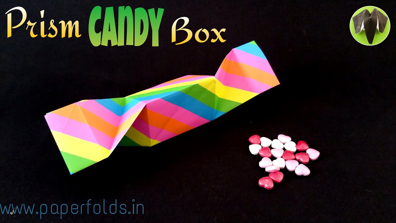 Origami tutorial to make a "Prism (Triangle) Candy Gift Box" using ...