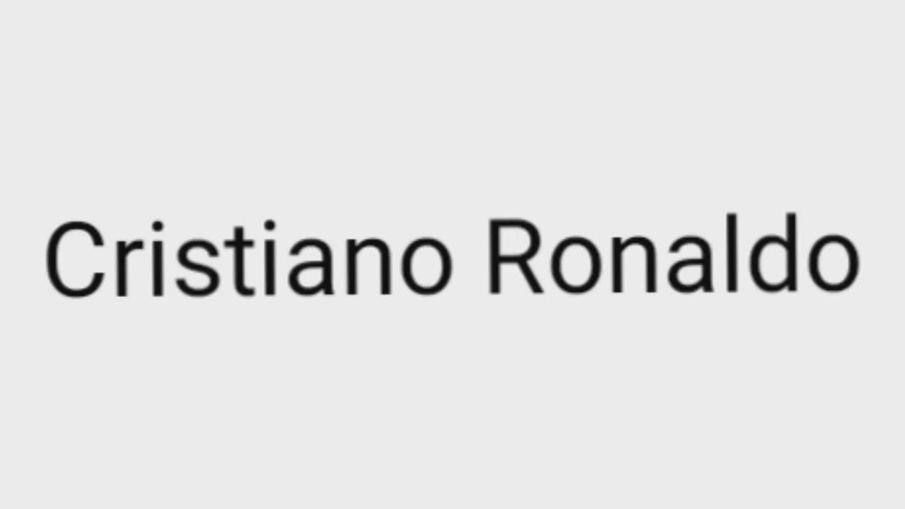 How to pronounce Cristiano Ronaldo - YouTube