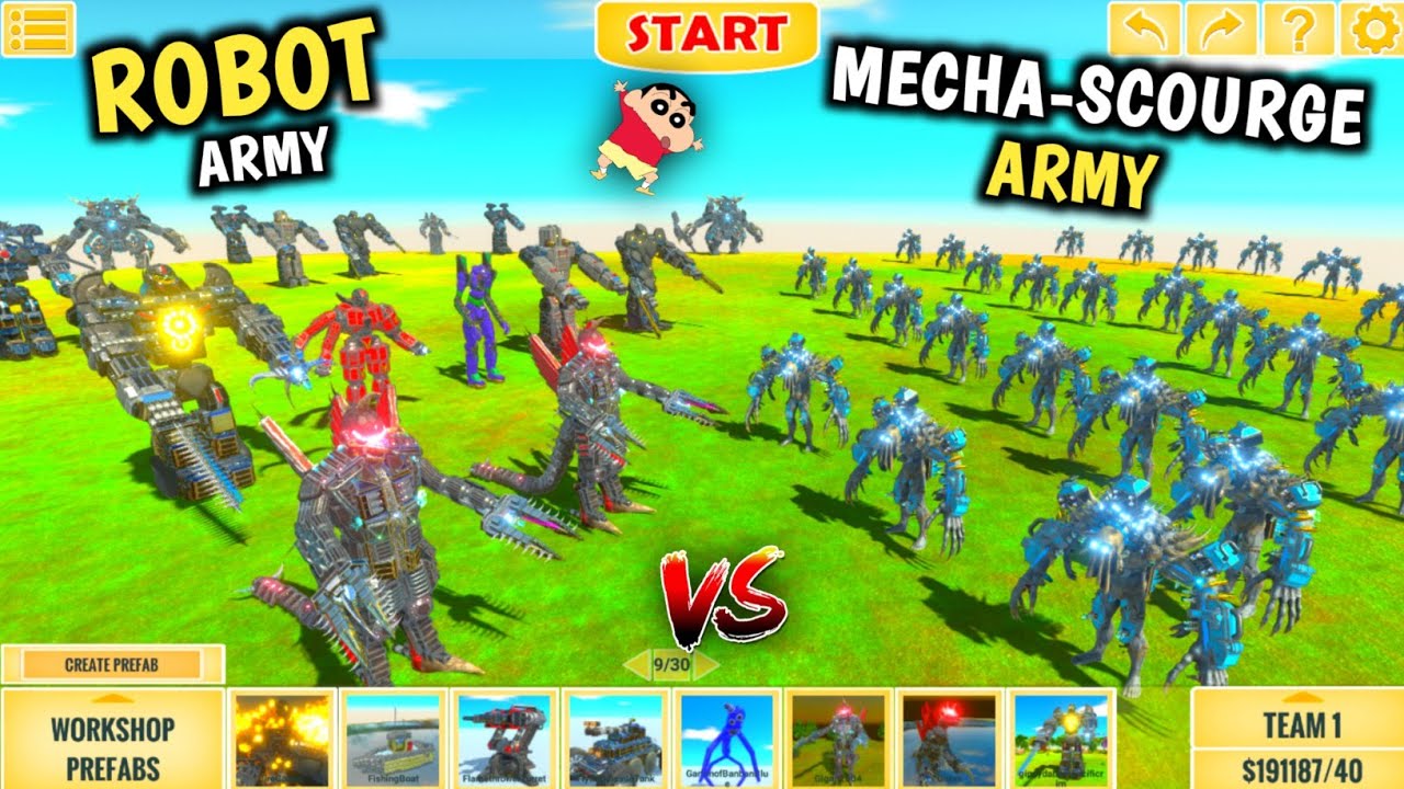 ROBOT ARMY vs MECHA SCOURGE ARMY in ARBS | Animal Revolt Battle ...