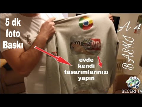 A4 papier transfert textile baskısı su Impression sur les textiles foncés (ici: Tee-Shirt) BECERI TV