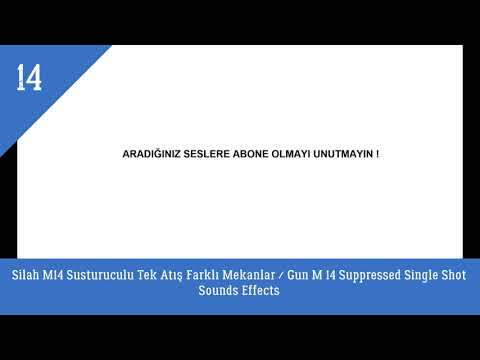 Silah M14 Susturuculu Tek Atış Farklı Mekanlar Gun M 14 Suppressed Single Shot Sounds Effects