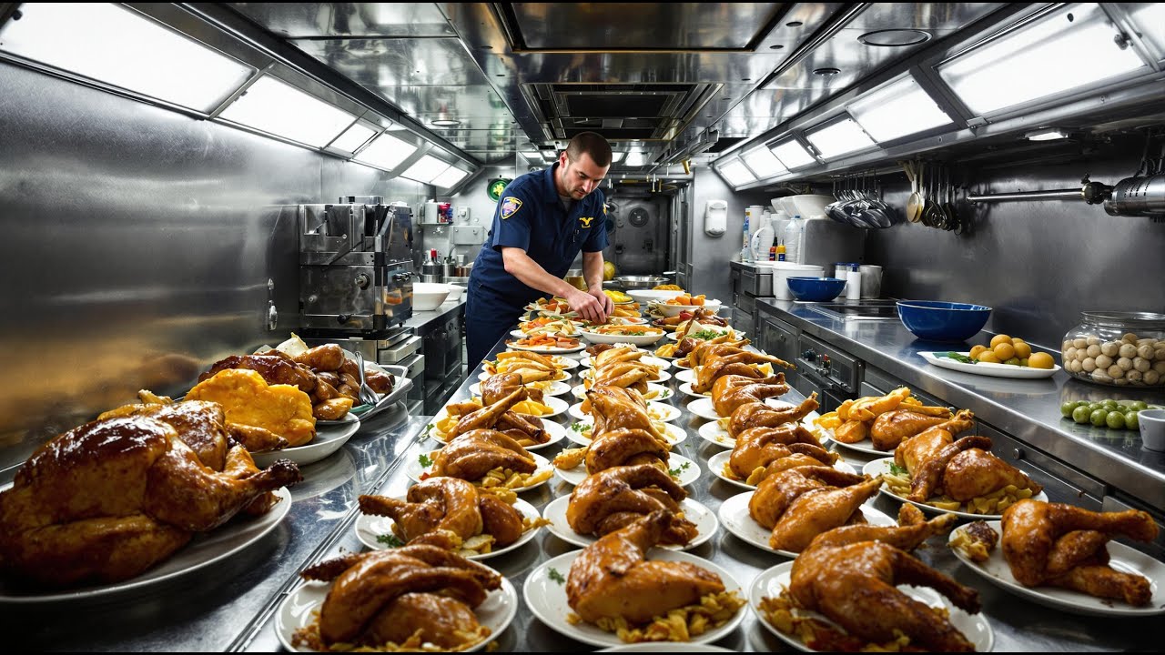 How U.S. Submariners Prepare 1,000 Meals a Day in Tiny Kitchen - YouTube