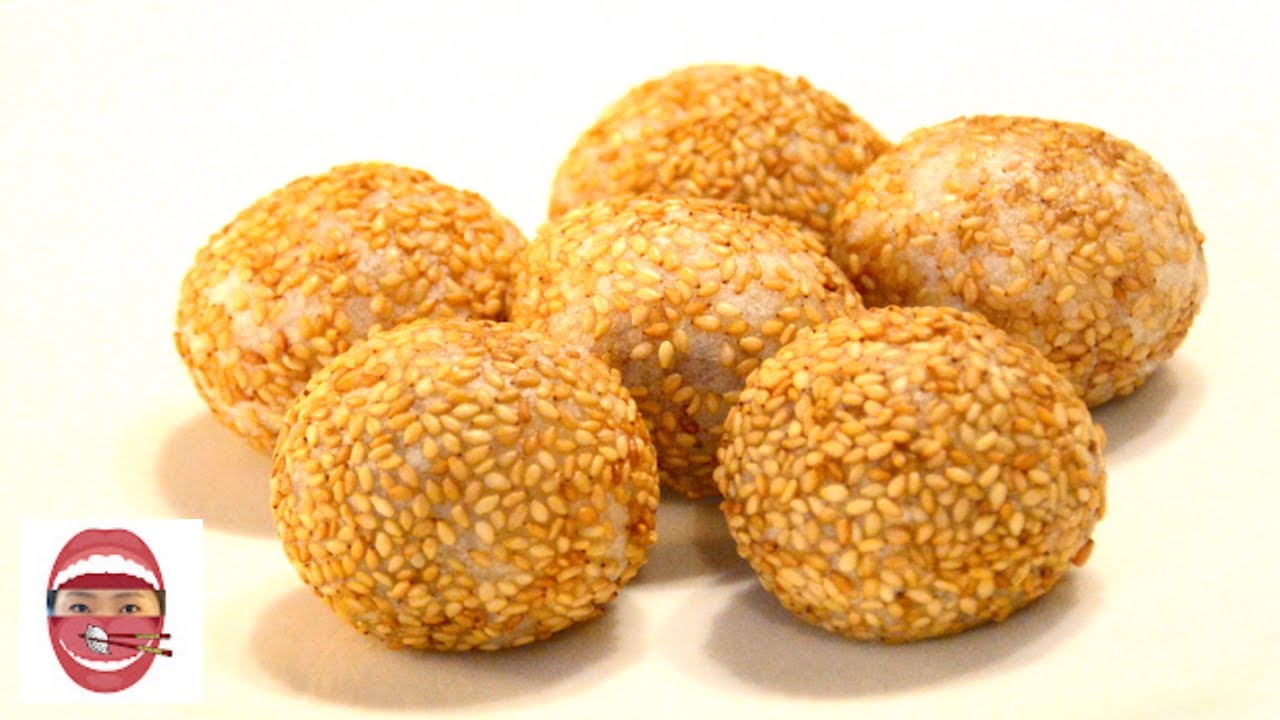 Boules de sésame aux haricots rouges - ChinaKitchenEva - YouTube