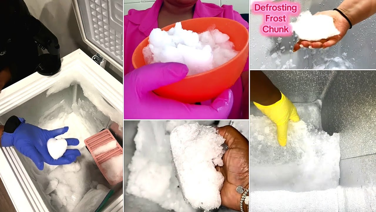ICE EATING DEFROSTED FREEZER FROST ASMR COMPILATION TIKTOKER - YouTube