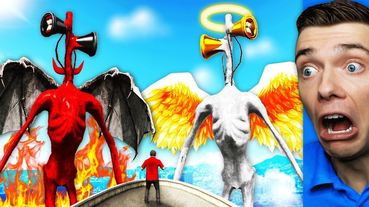 DEVIL SIREN HEAD vs ANGEL SIREN HEAD In GTA 5 (Epic Battle) - YouTube