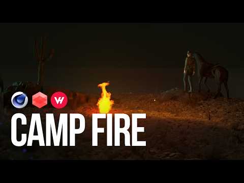 Add a Camp Fire Using Redshift & Cinema 4D