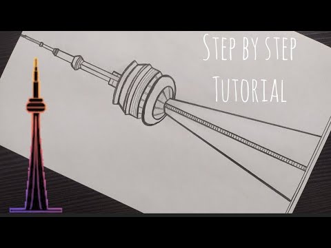 CN Tower drawing / how to draw CN Tower Toronto,Canada/Tower drawing ...
