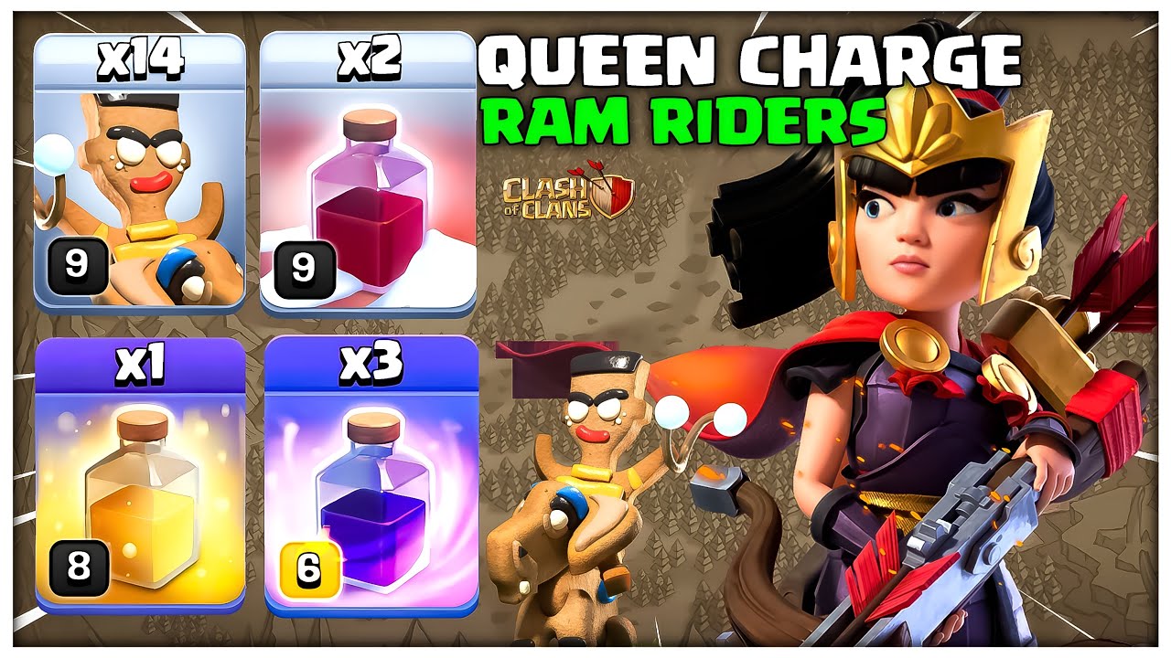 Th14 Ram Riders | Th14 Queen Charge Ram Riders Attack Strategy - Best ...