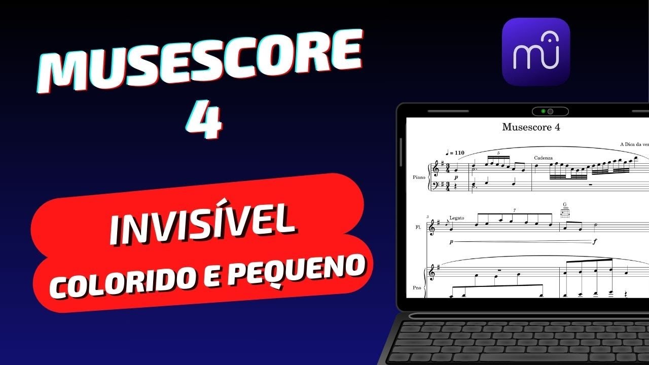 MUSESCORE 4: Tornar qualquer elemento invisível, criar notas coloridas e notas pequenas - YouTube