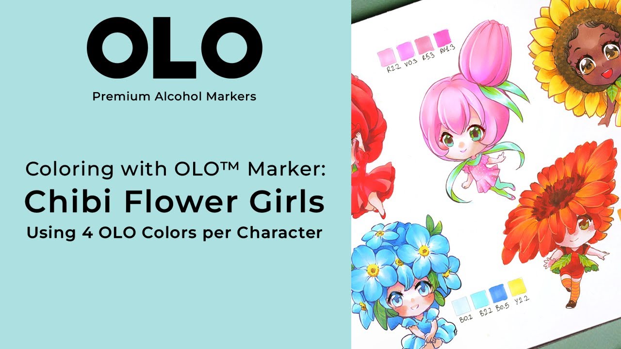 Using Just 4 Colors OLO™ Markers Per Chibi Character! - YouTube