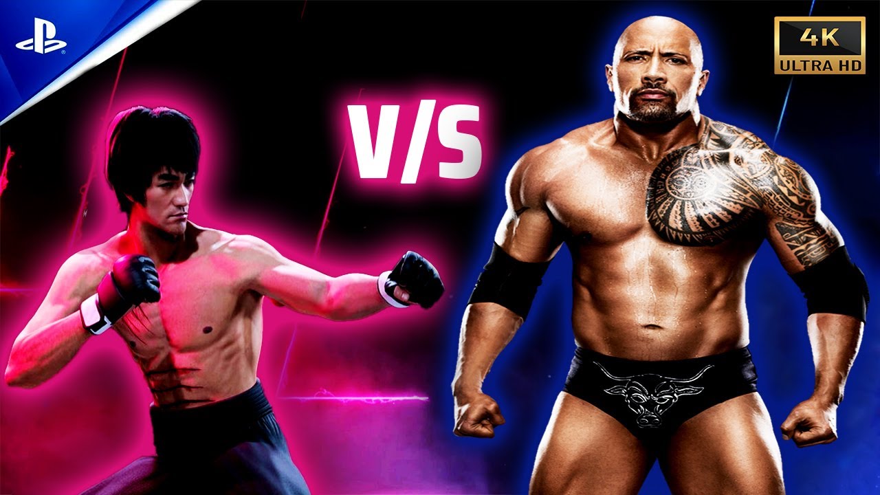 Bruce Lee vs Dwayne The Rock Johnson UFC 5 | Dragon vs The Samoan Hulk ...