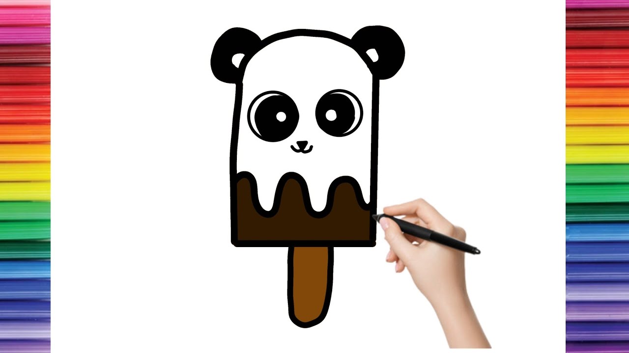 How to Draw PANDA ICE CREAM | Easy Drawing for Kids | kids video - YouTube