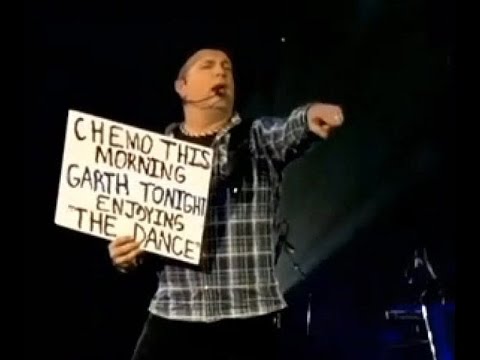 Garth Brooks sings The Dance Fan holds up sign - YouTube