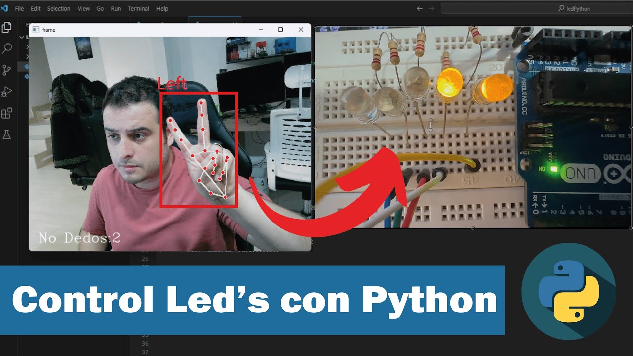 👋 Cómo Controlar Leds Con Gestos De Manos En Python Y Arduino Youtube