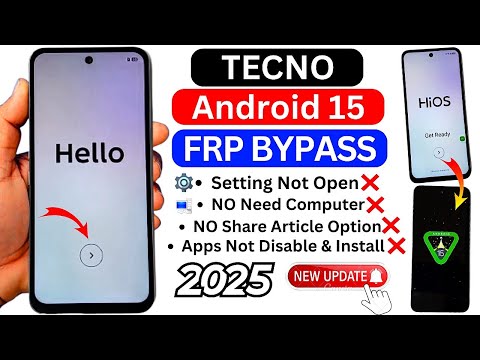 Tecno Android 15 FRP Bypass (2025) | No PC, No Share Option, No App Disable, No Settings Open